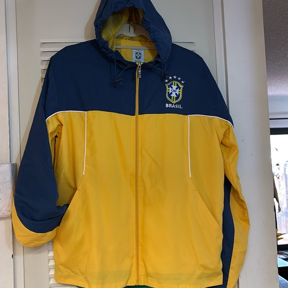 Jackets & Coats | Vintage Brazil National Team Windbreaker With Hood ...